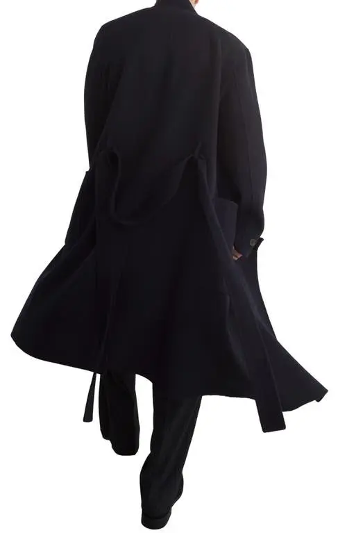 REISS Selation Wool Blend Belted Overcoat