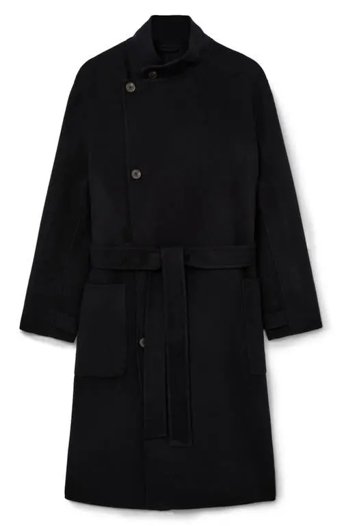 REISS Selation Wool Blend Belted Overcoat
