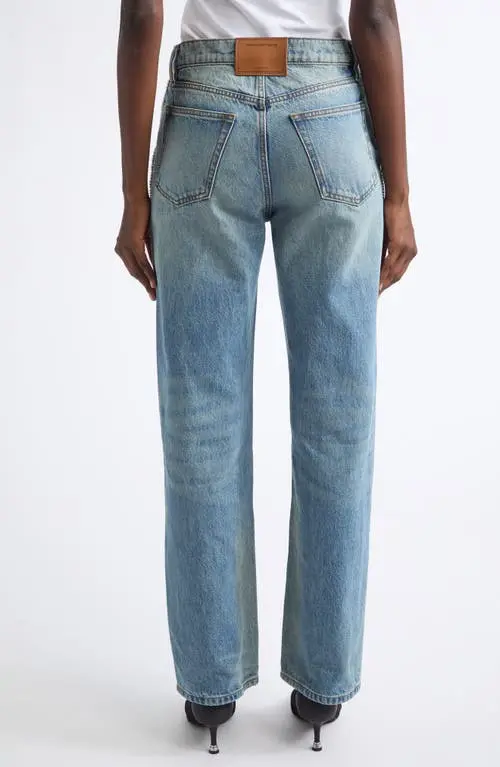 Alexander Wang Ez Embellished Chain Straight Leg Jeans