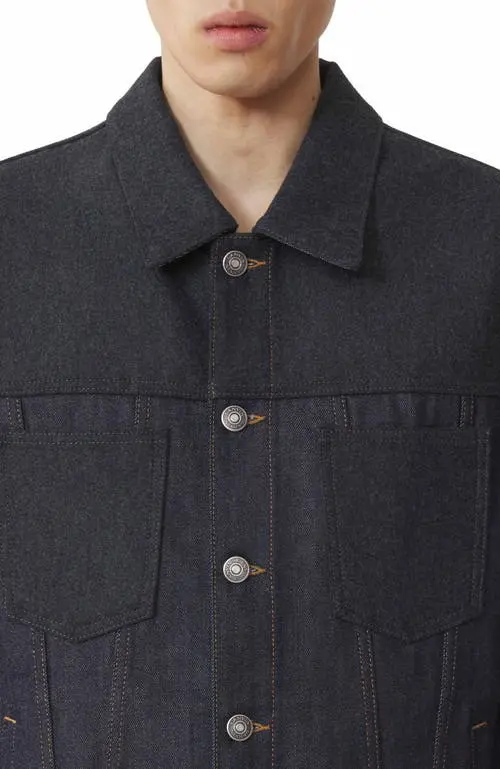LANVIN Classic Jacket In Denim And Wool Flannel