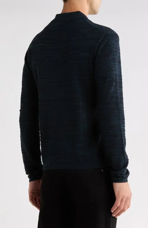 John Varvatos Hughs Long Sleeve Marl Stitch Polo