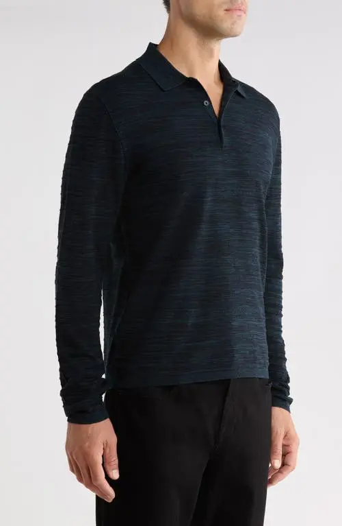 John Varvatos Hughs Long Sleeve Marl Stitch Polo