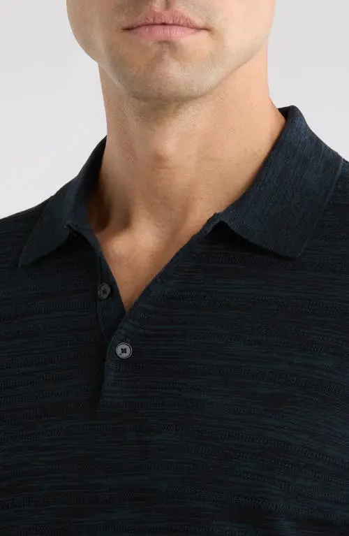John Varvatos Hughs Long Sleeve Marl Stitch Polo