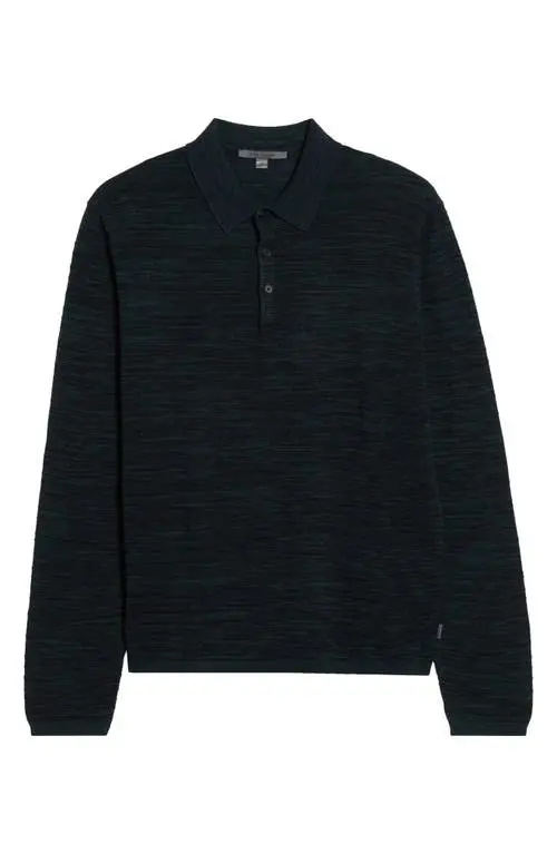 John Varvatos Hughs Long Sleeve Marl Stitch Polo
