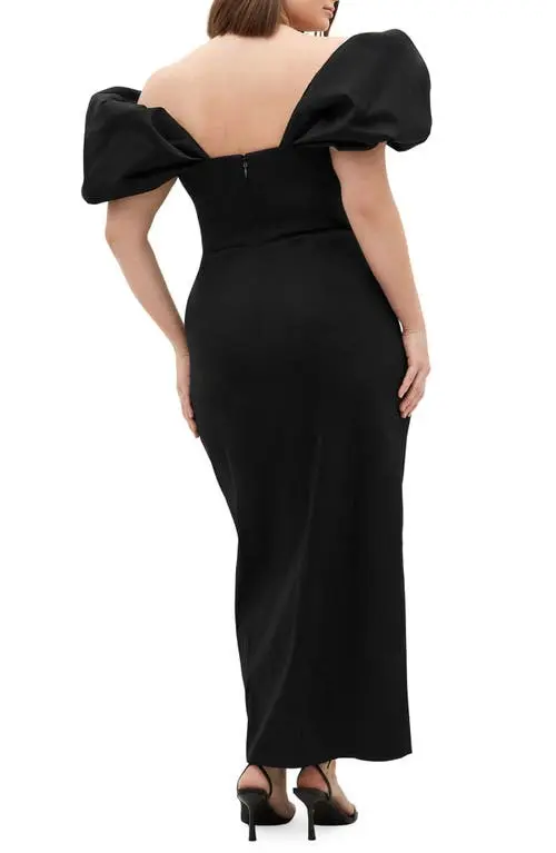 City Chic Elyse Off The Shoulder Dress - Black