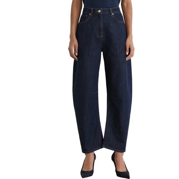 REISS Levitt High Waist Straight Leg Jeans - Dark Blue