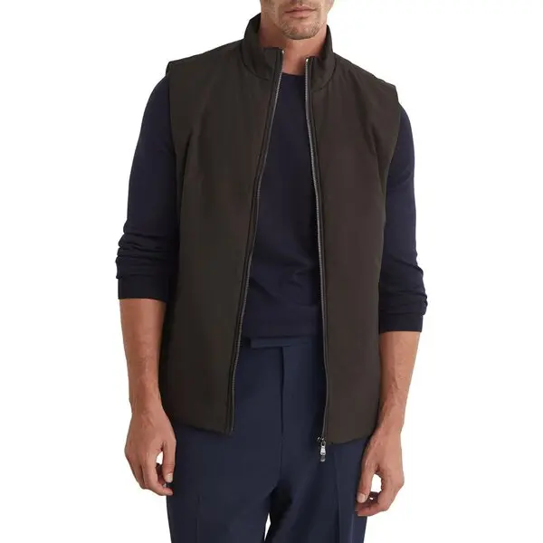 REISS Axel Padded Vest - Dark Brown