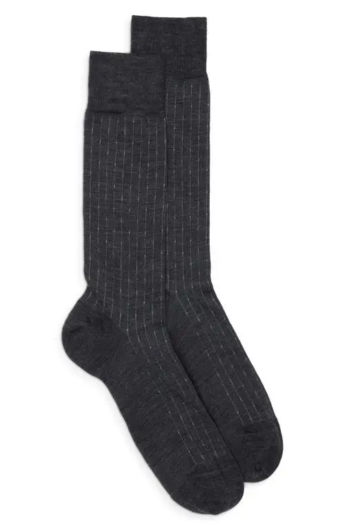 Pantherella Lockwood Patterned Dress Socks - Charcoal 04