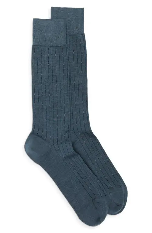 Pantherella Lockwood Patterned Dress Socks - Teal 02