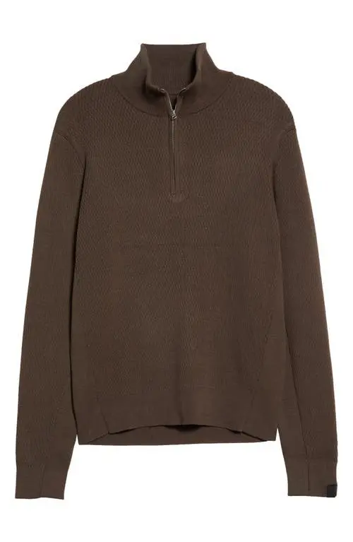 Rag & Bone Danton Quarter Zip Cotton Sweater - Stonewall