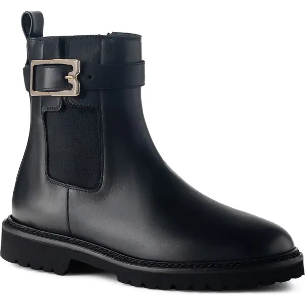 Bruno Magli Moneta Leather Ankle Bootie - Black Leather