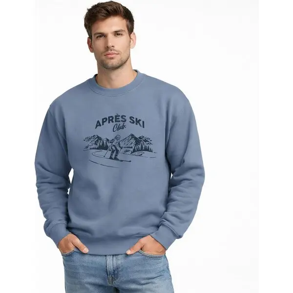 SIMPLY SAGE MARKET Aprés Ski Club Mountains Graphic Sweatshirt - Slate
