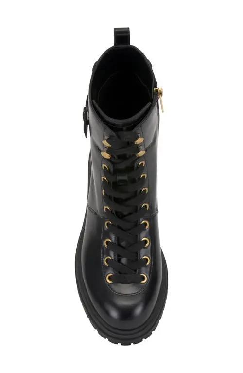 Vince Camuto Becinda Leather Combat Boot - Black