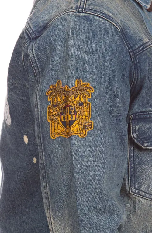 BILLIONAIRE BOYS CLUB Jet Pack Distressed Denim Jacket