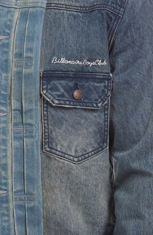 BILLIONAIRE BOYS CLUB Jet Pack Distressed Denim Jacket
