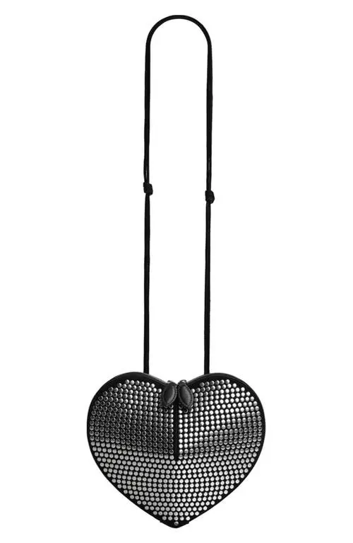 Alaïa Le Cœur Studded Suede Crossbody Bag - Noir
