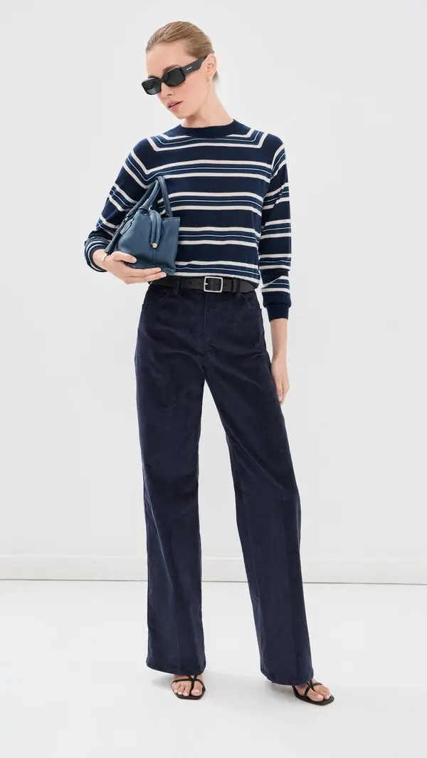 Sprwmn Vintage Wide Leg Corduroy Pants