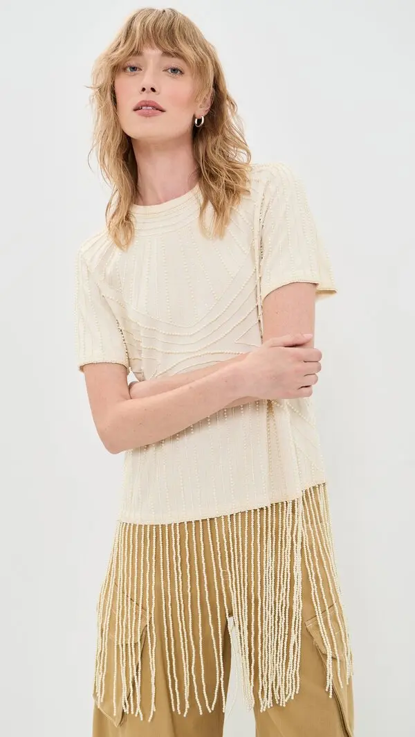 Sea Carlotta Embroidered Fringe Top