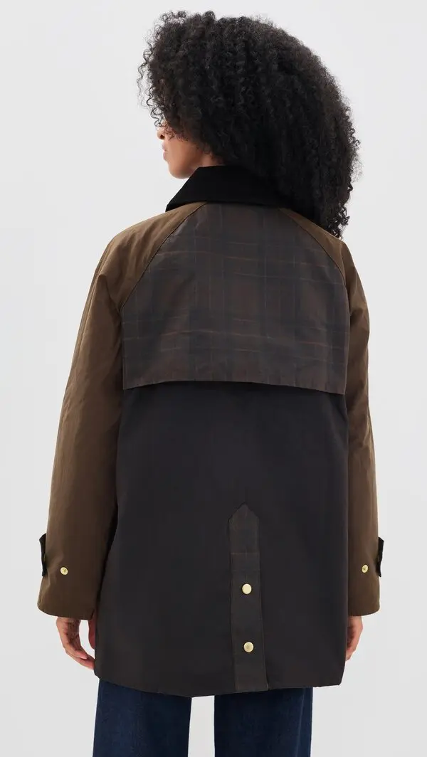 Barbour Felton Checked Wax Jacket - Rustic/bark/muted