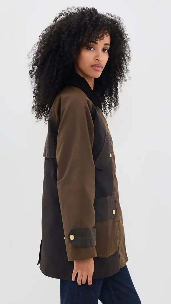 Barbour Felton Checked Wax Jacket - Rustic/bark/muted