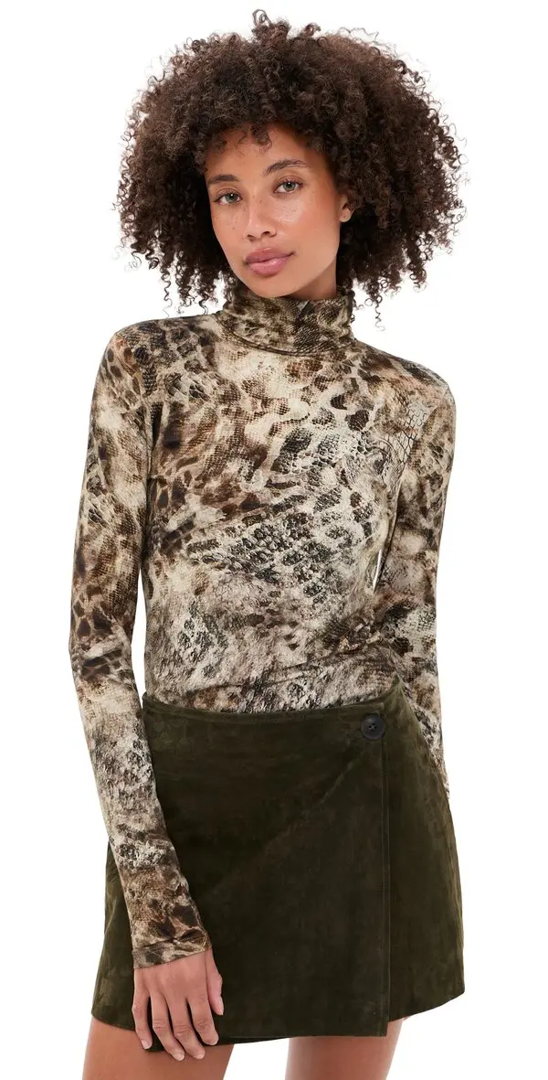Ramy Brook Python Thea Turtleneck - Bone Python