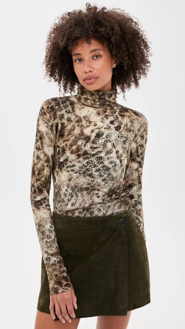 Ramy Brook Python Thea Turtleneck - Bone Python