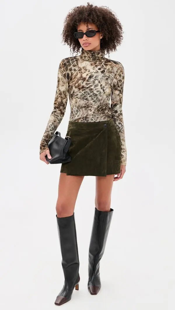 Ramy Brook Python Thea Turtleneck - Bone Python