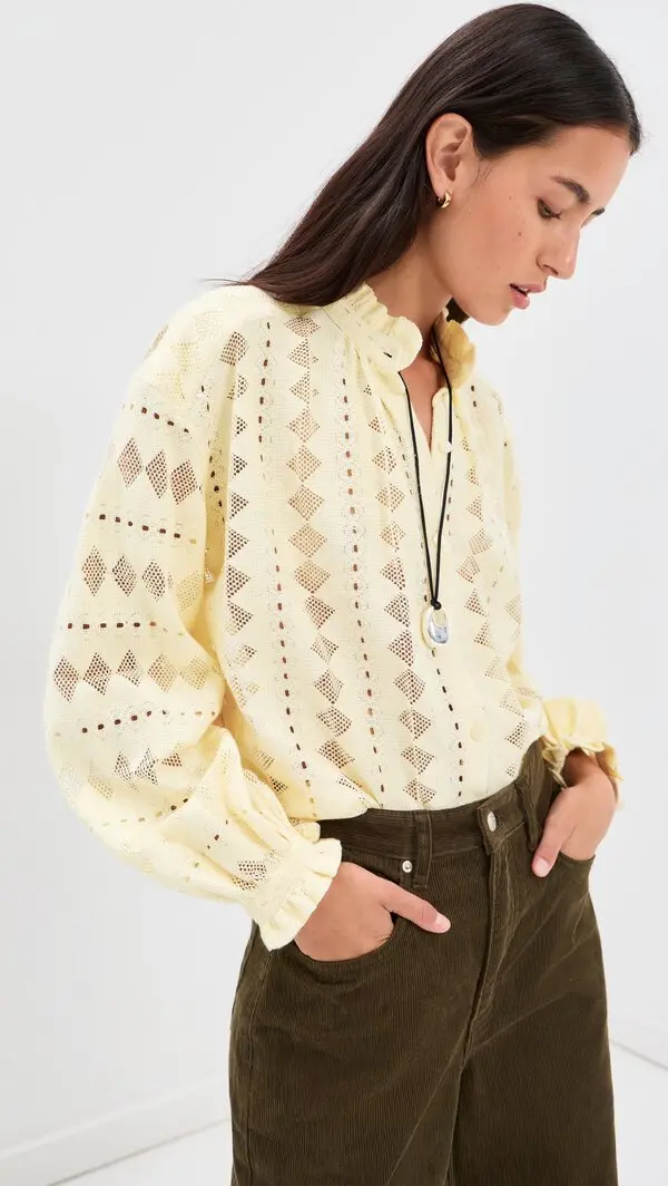 Alix Of Bohemia Poet Savanna Lattice Blouse
