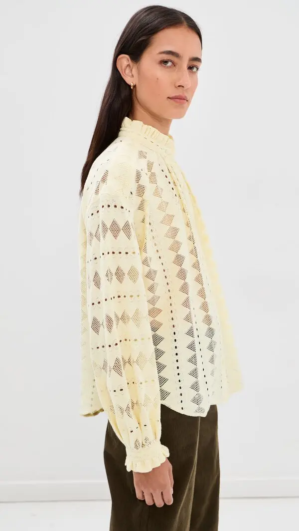 Alix Of Bohemia Poet Savanna Lattice Blouse