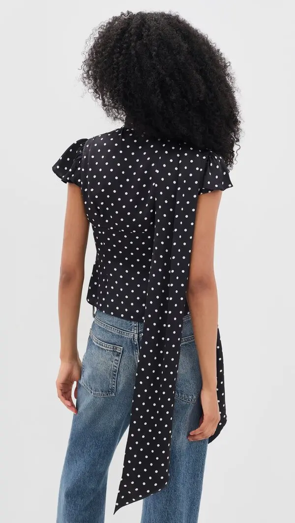 GUIZIO Ara Blouse - Black Micro Dot