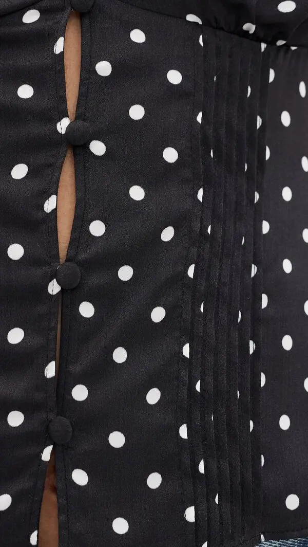 GUIZIO Ara Blouse - Black Micro Dot