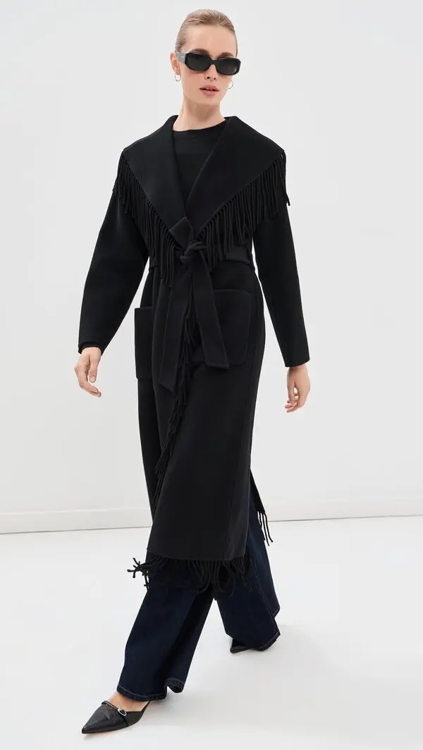 Simkhai Carrie Fringe Robe Coat