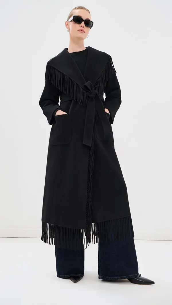 Simkhai Carrie Fringe Robe Coat