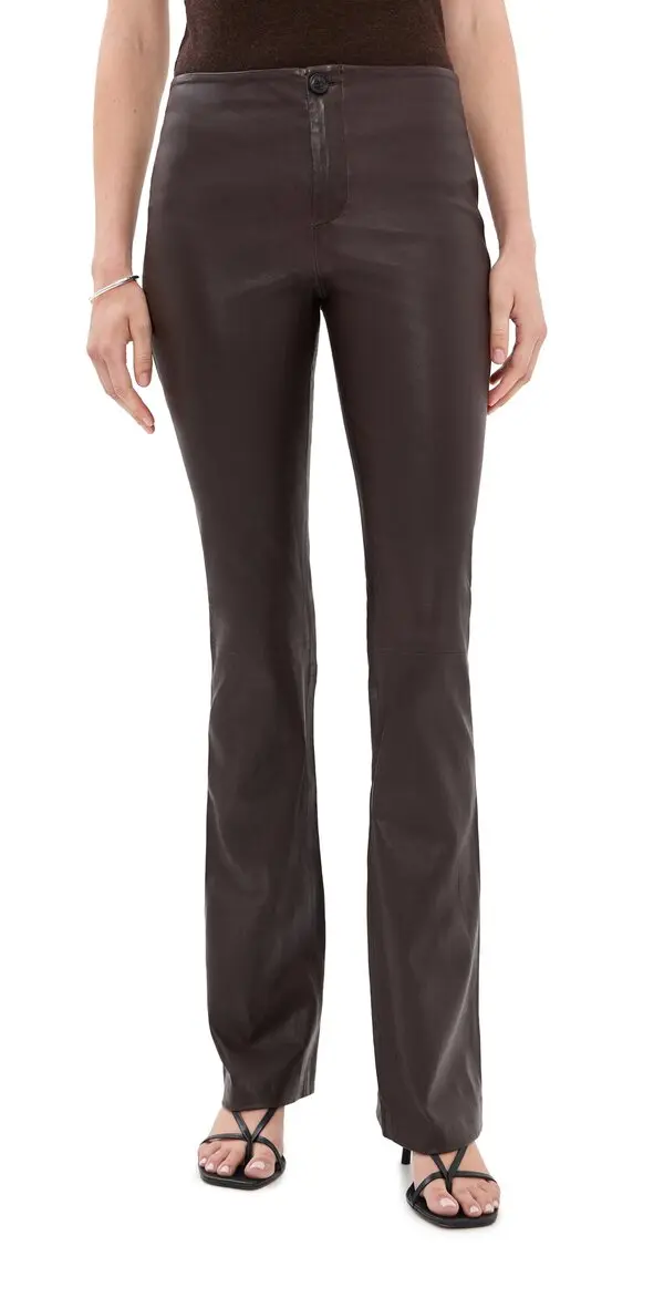 Sprwmn Gia Lambskin Leather Micro Flare Pants