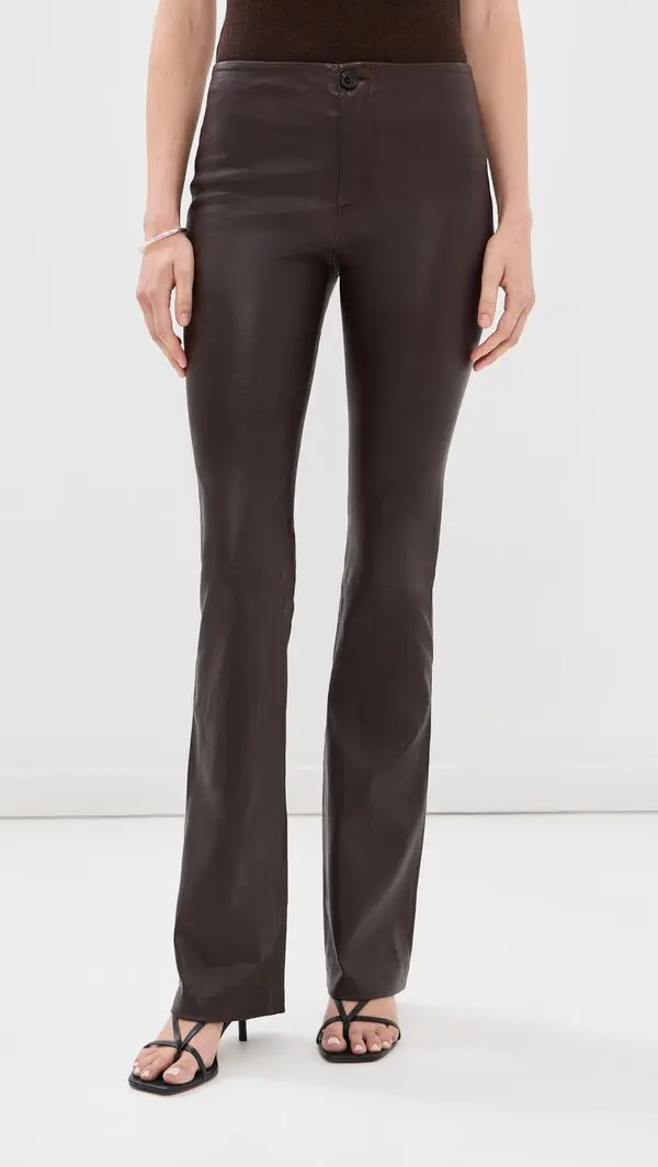Sprwmn Gia Lambskin Leather Micro Flare Pants