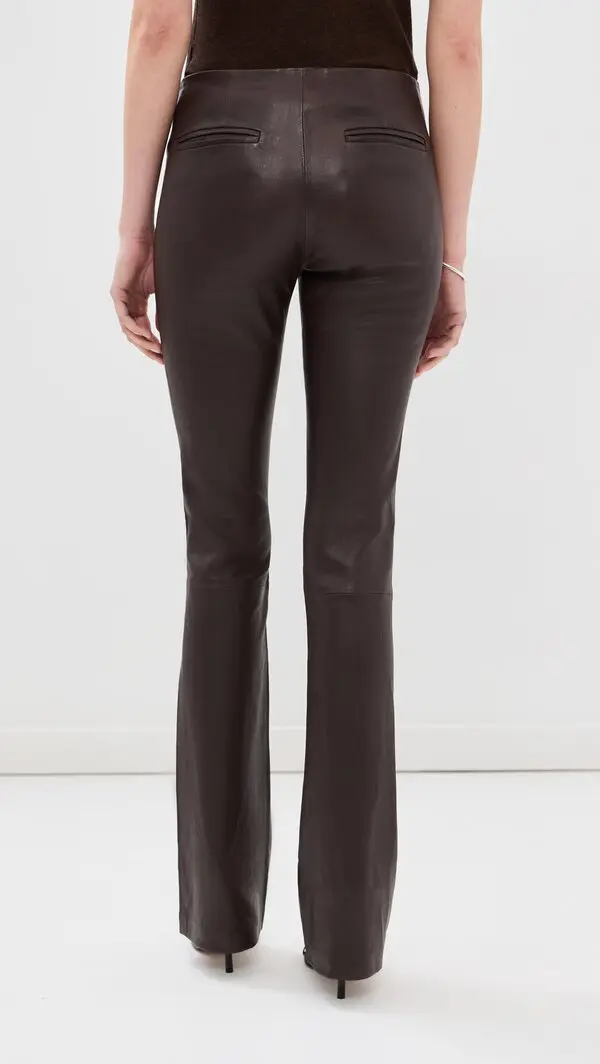 Sprwmn Gia Lambskin Leather Micro Flare Pants