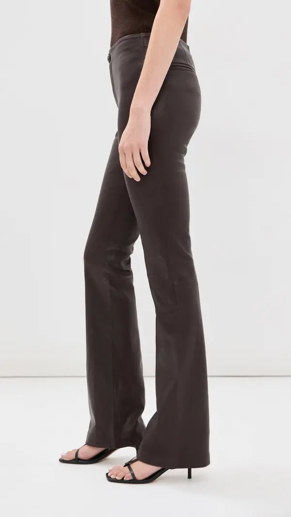 Sprwmn Gia Lambskin Leather Micro Flare Pants