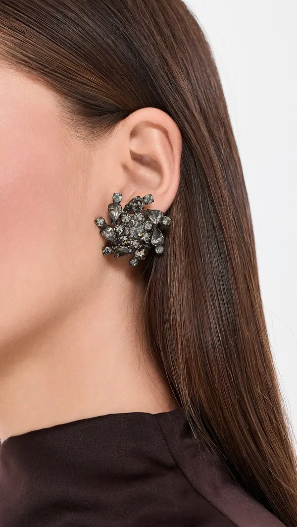 JENNIFER BEHR Shereen Stud Earrings - Black Diamond