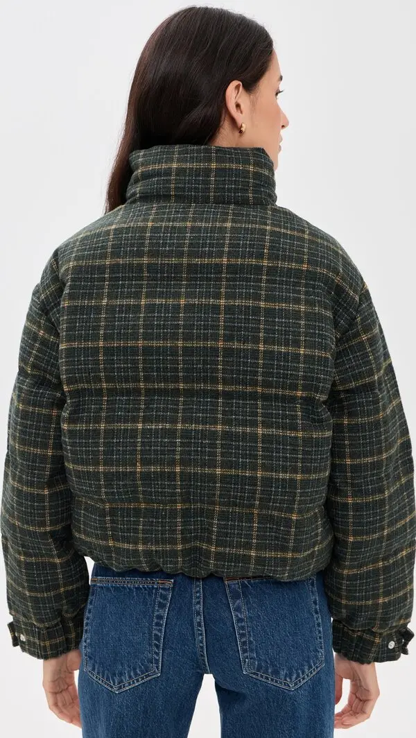 Joe's Jeans The Bruna Brushed Puffer Jacket - Moss Multi Plaid