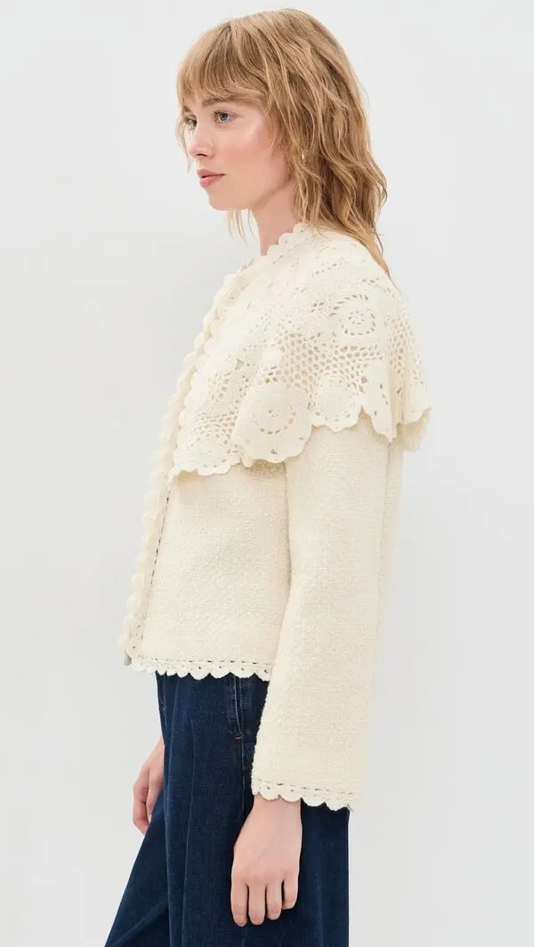 Sea Wright Knit Cape Jacket - Cream