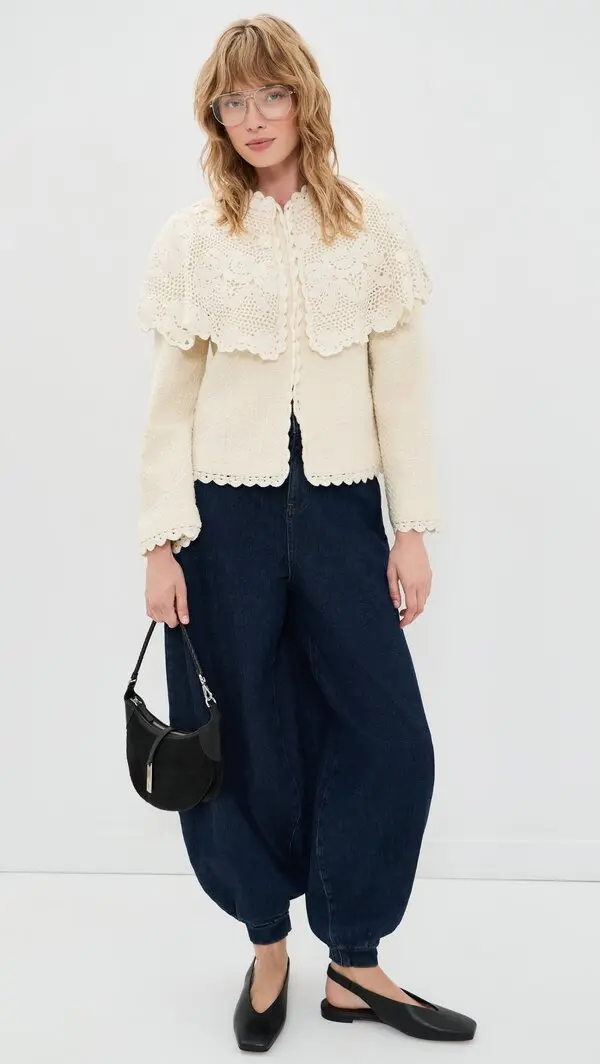 Sea Wright Knit Cape Jacket - Cream