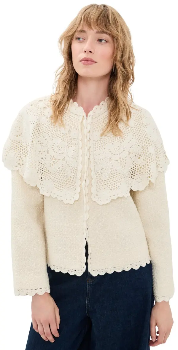 Sea Wright Knit Cape Jacket - Cream