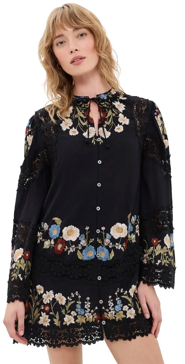Sea Ruwa Embroidered Flare Mini Dress