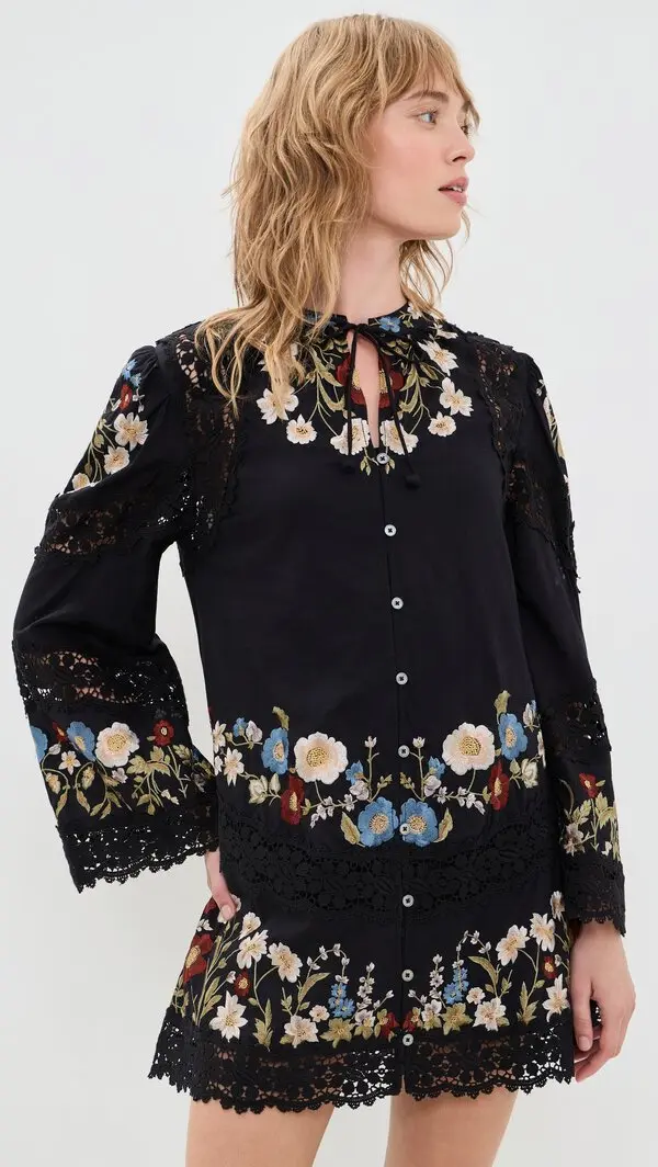 Sea Ruwa Embroidered Flare Mini Dress