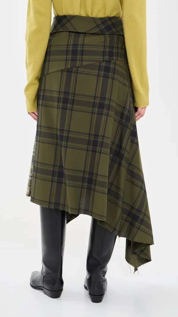 MARQUES' ALMEIDA Plaid Folded Belt Wrap Skirt
