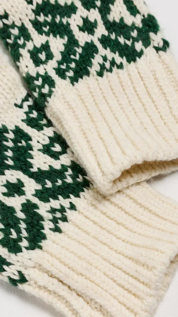 Faherty Brand Diamond Fair Isle Pop Top Mittens