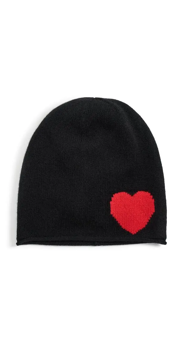Carolina Amato Cashmere Blend Heart Beanie