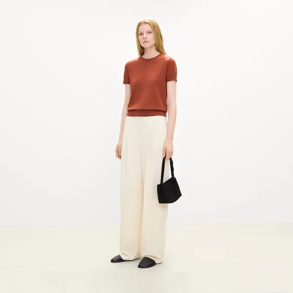 Theory Line Mini Shoulder Bag In Suede - Black