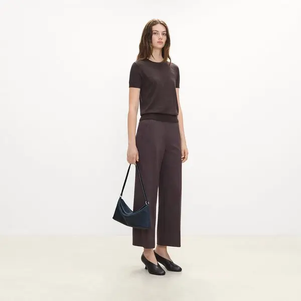 Theory Silvie Shoulder Bag In Calf Hair - Dark Pine