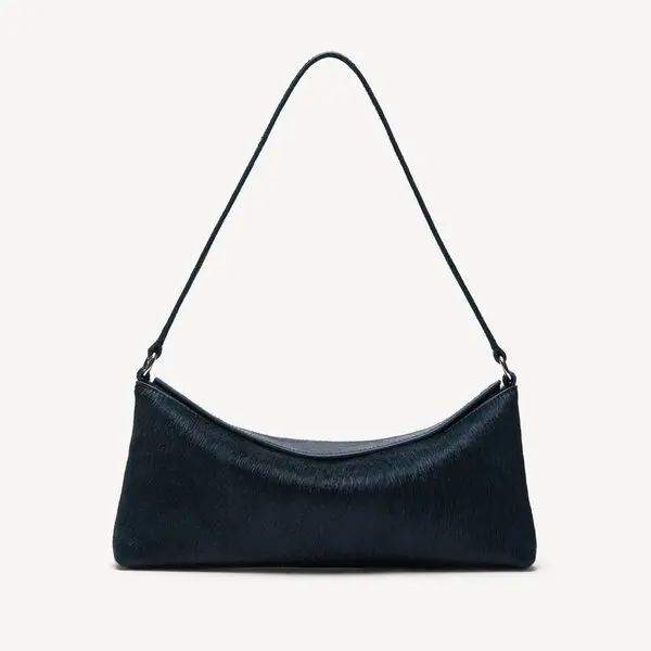 Theory Silvie Shoulder Bag In Calf Hair - Dark Pine